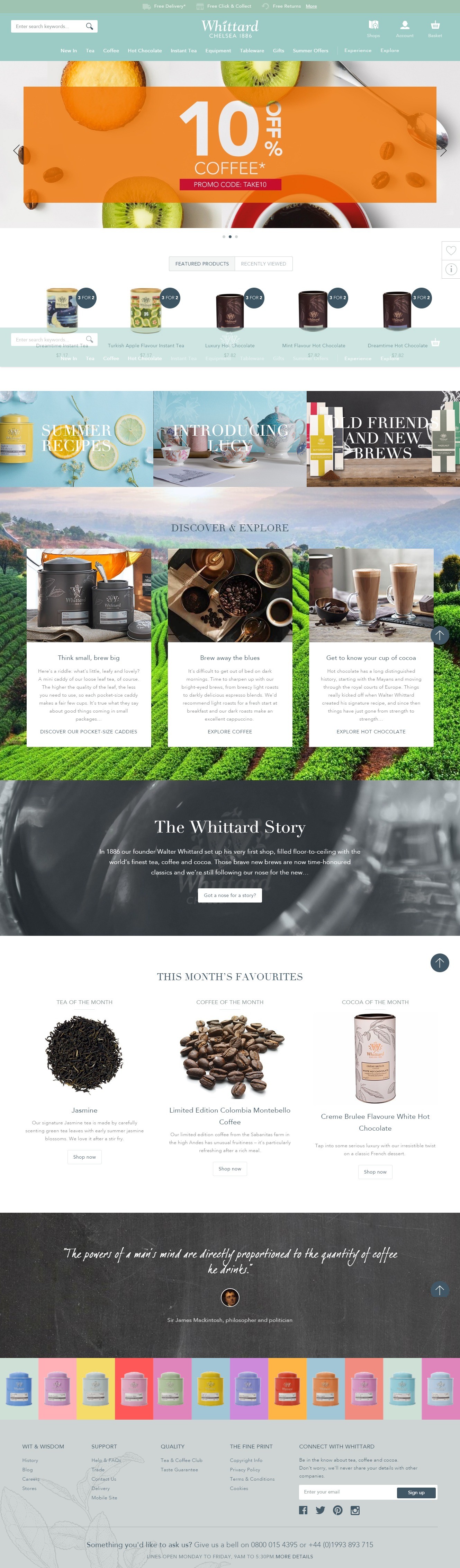 Whittard of Chelsea on Cart Craze - eCommerce Website Design ...